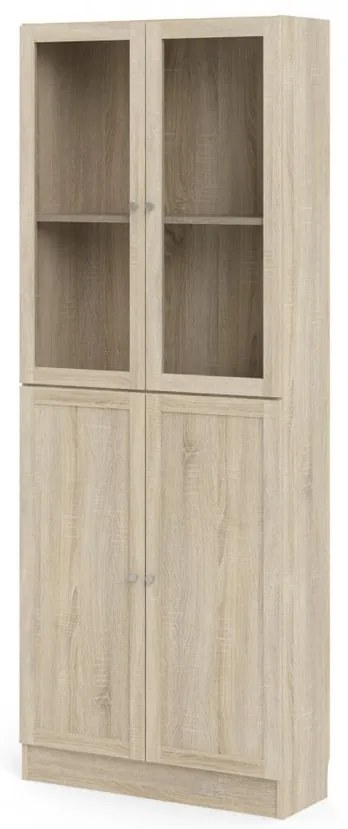 Skříň Bask 79 x 28,3 x 203,2 cm, dveře kombi, dub sonoma