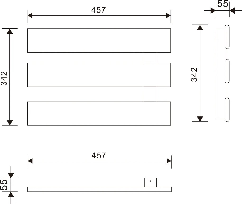 Aqualine Sapho, ELVIS Elektrický sušák ručníků, 480x330x45mm, 50W, bílá