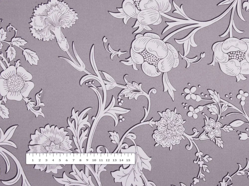 Biante Dekorační kulatý ubrus PM-045 Zámecké květy na pastelově fialovém Ø 110 cm