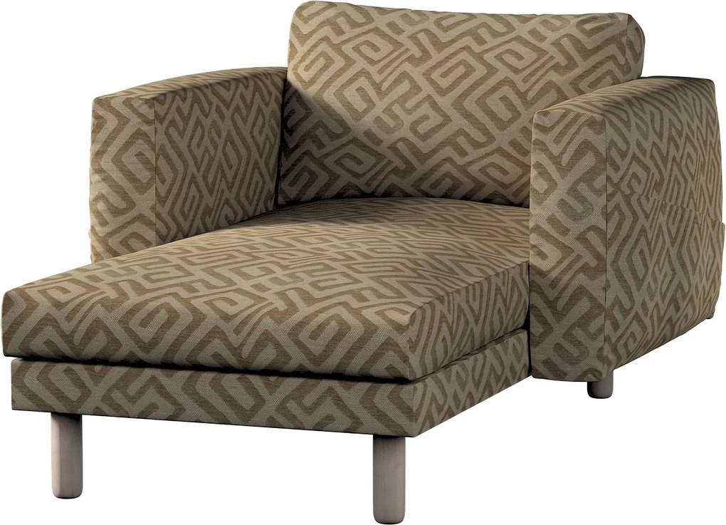 Potah na IKEA Norsborg šezlong s loketními opěrkami barva béžová látka pletený vzor, vzorované