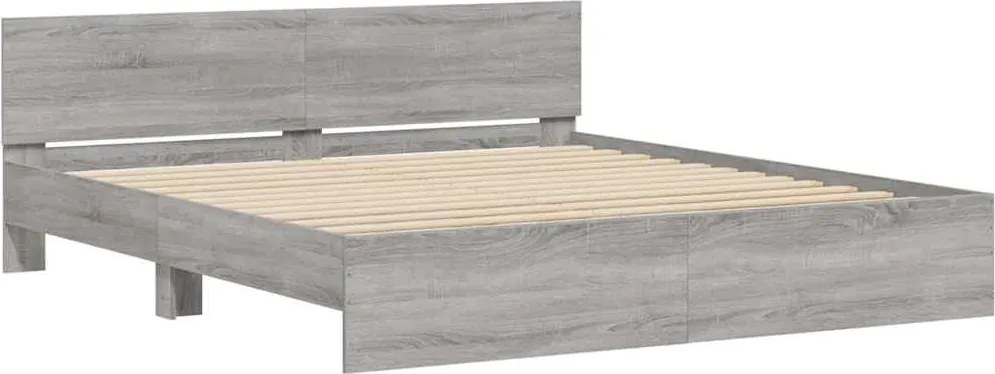 Rám postele s čelem šedý sonoma 200 x 200 cm 3207460