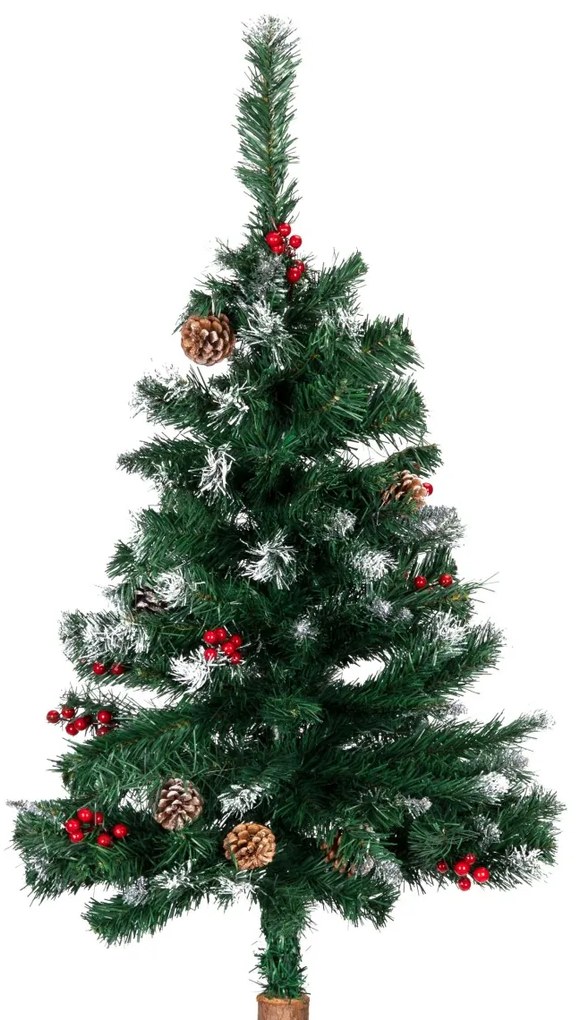 Umělý vánoční stromek s kmenem a ozdobami Leslie 160 cm borovice