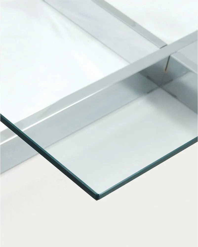 Konferenční stolek se skleněnou deskou ve stříbrné barvě 70x120 cm Plam – Kave Home