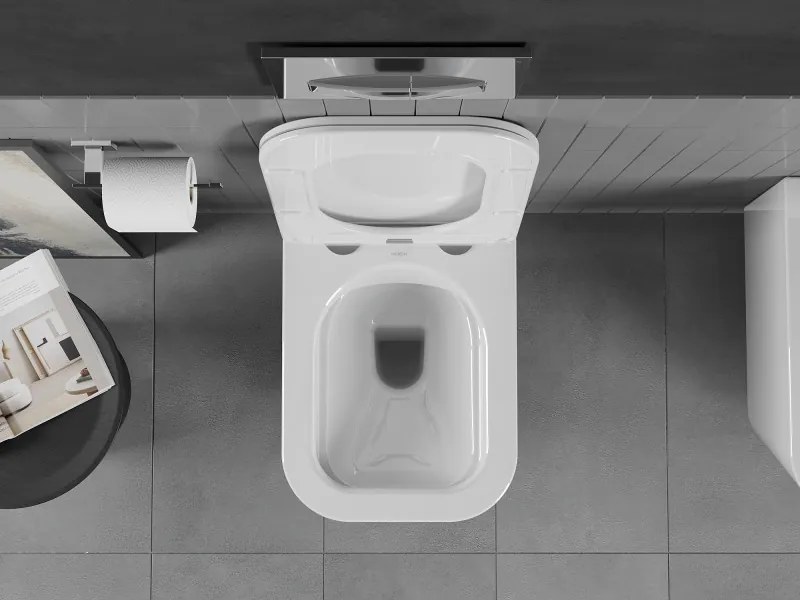 Mexen Teo závěsná wc mísa Rimless s tenkým toaletním sedátkem Slim z duroplastu, bílá - 30850600