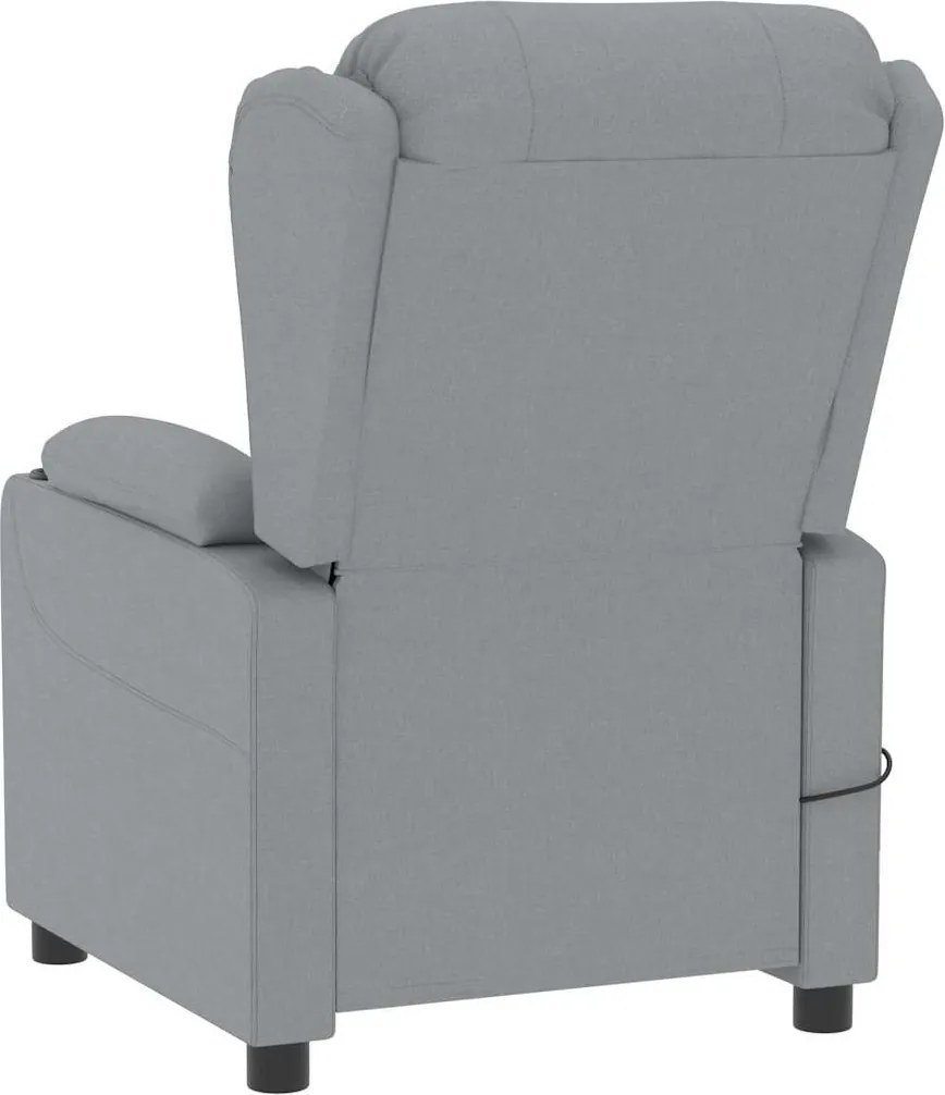 Masážní křeslo světle šedé textil 339058