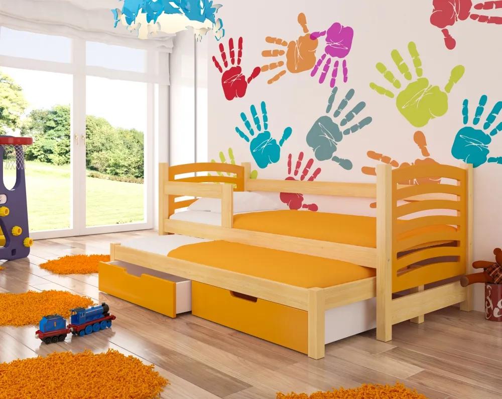 Dětská výsuvná postel VILLA oranžová