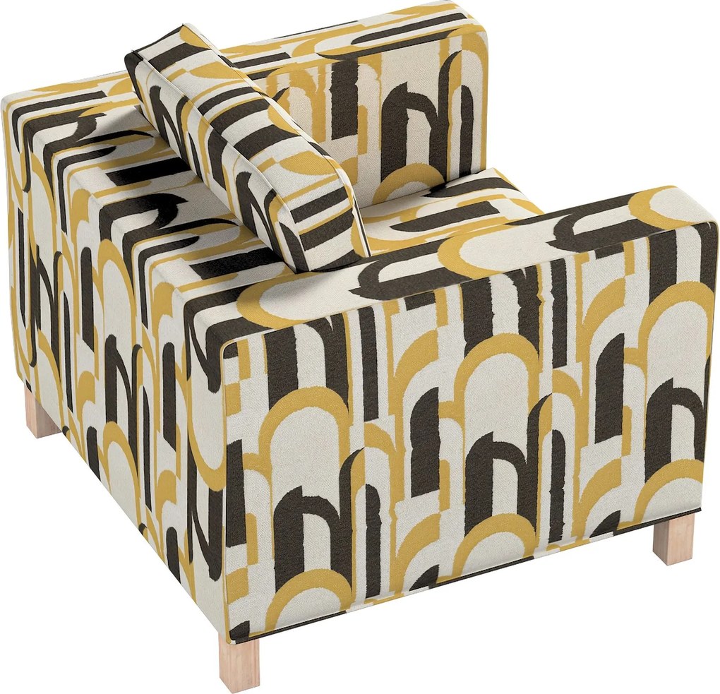 Potah na křesko IKEA Karlanda, krátký barva vícebarevná látka pletený vzor, vzorované