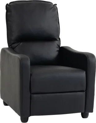 HOMCOM manuálně nastavitelný relaxační křeslo 155° s opěrkou nohou, z PU kůže, do obývacího pokoje a ložnice, 69x91x100 cm, černá