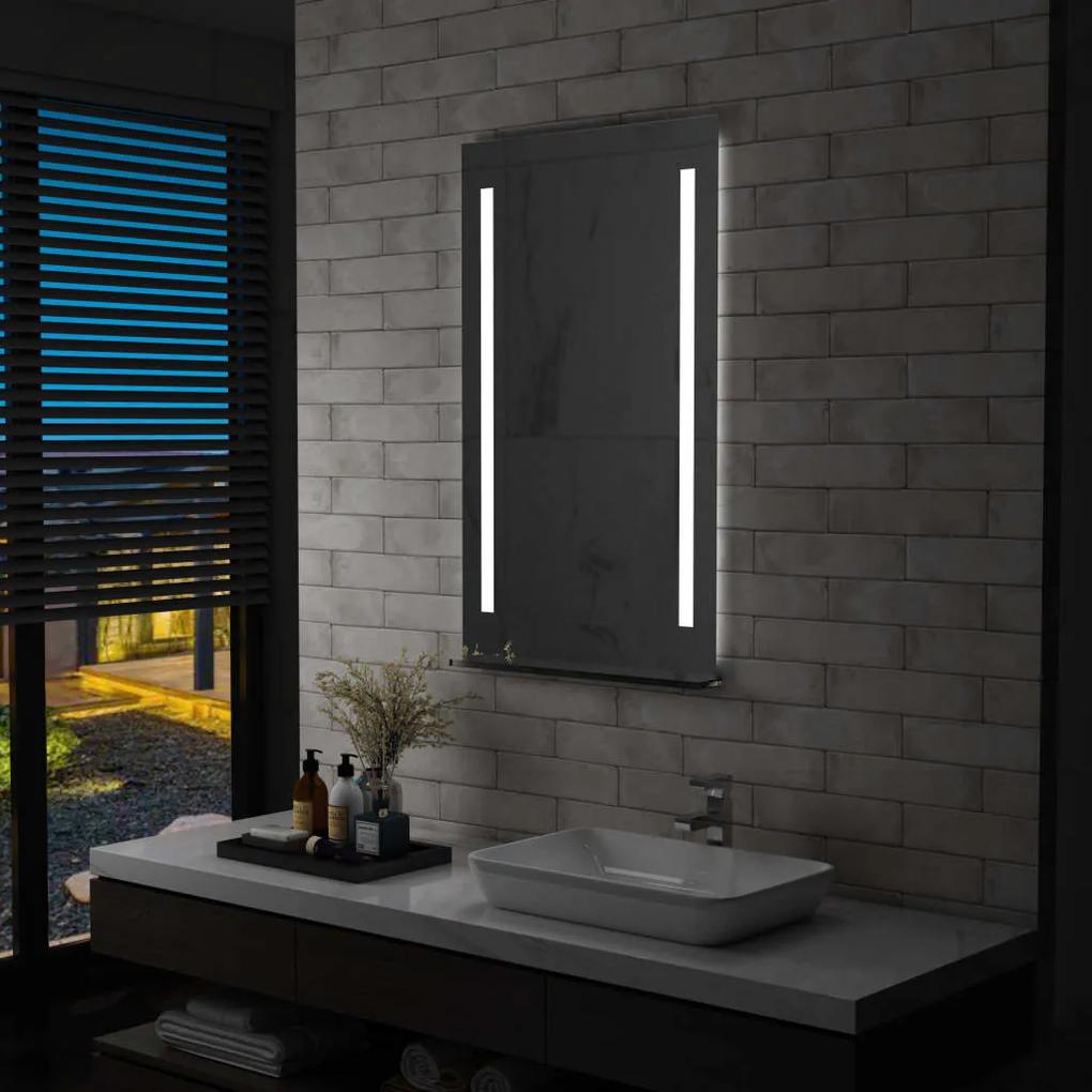 vidaXL Koupelnové nástěnné zrcadlo s LED světlem a policí 60 x 100 cm