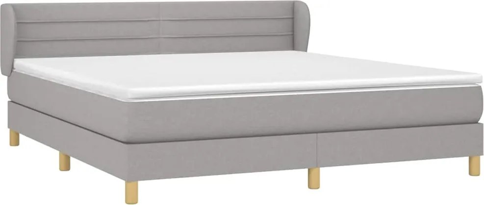 Box spring postel s matrací světle šedá 160 x 200 cm textil 3126893