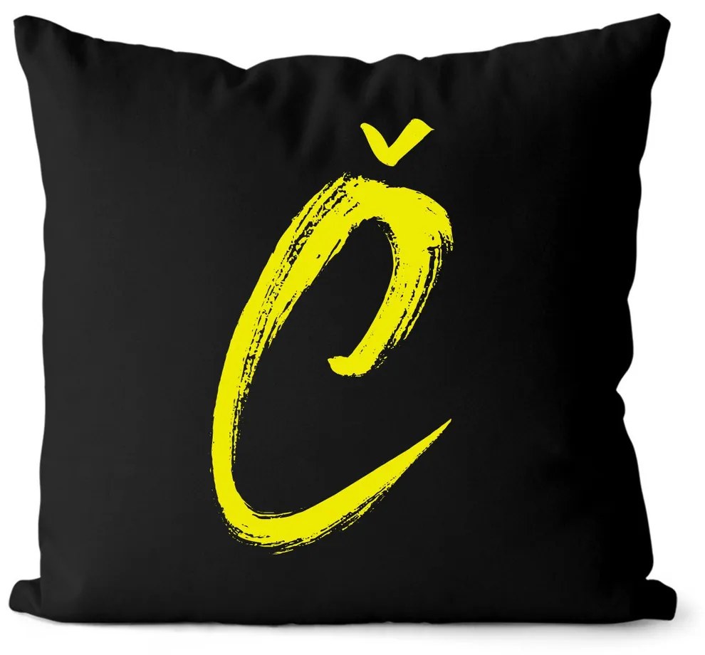 Polštář – písmeno Č (Velikost: 40 x 40 cm, Barva: Žlutá)