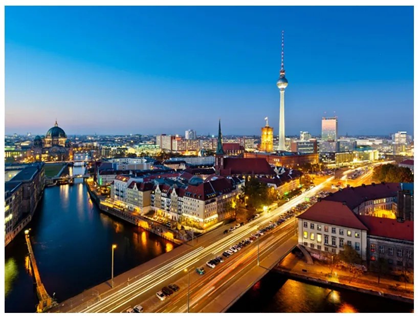 Fototapeta - Berlin view from Fischerinsel (night)