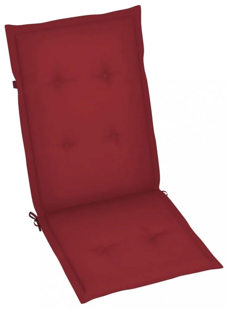 Skládací zahradní židle s poduškami 8 ks teak / látka Dekorhome Vínová