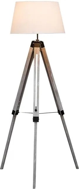 INV Stojací lampa Trigon 99-143cm béžová, masiv