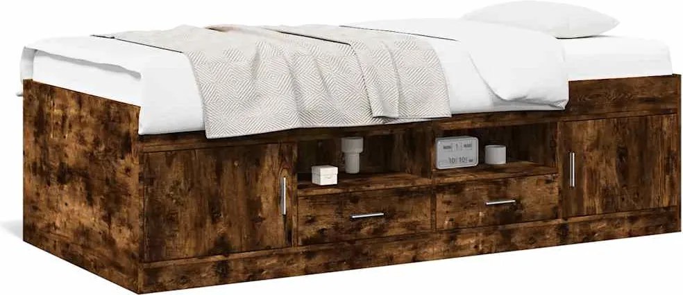 Válenda se zásuvkami bez matrace kouřový dub 90 x 190 cm 3280255