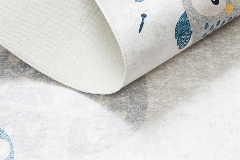 Dywany Łuszczów, Dětský kusový koberec Bambino 1161 Owls grey, 140x190, šedá, dětský pokoj