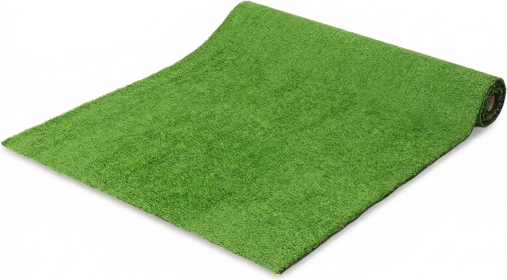 Umělý trávník Outsunny 1 × 4 m, výška vlasu 10 mm, samoodvodňovací — zahrada, terasa, balkón — zelený | Aosom