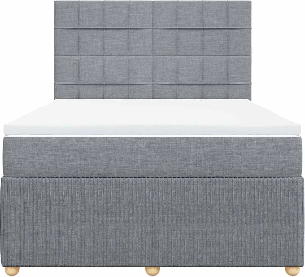 Box spring postel s matrací světle šedá 140 x 200 cm textil 3294379