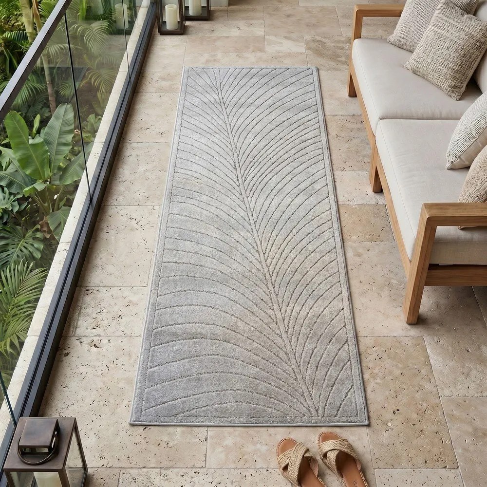 Vnitřní a venkovní běhoun ve stříbrné barvě 80x250 cm Nova 1204 – Ayyildiz Carpets