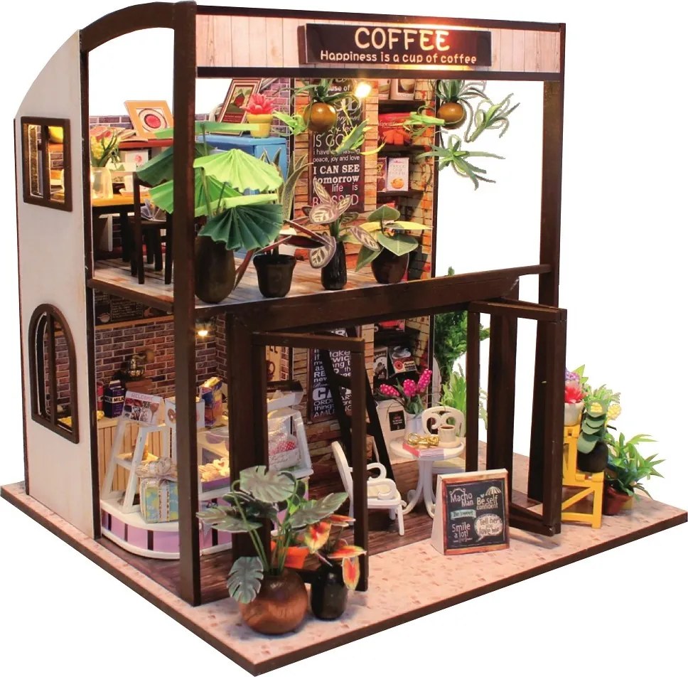 Miniatura domečku COFFEE hnědá