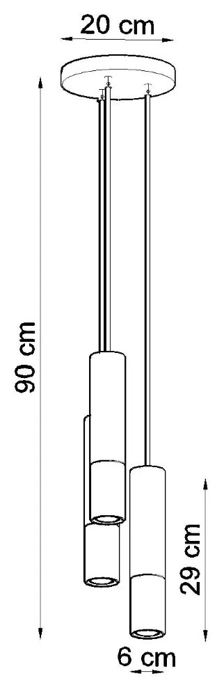 Závěsné svítidlo Loopez, 3x černé kovové stínítko, ch, o