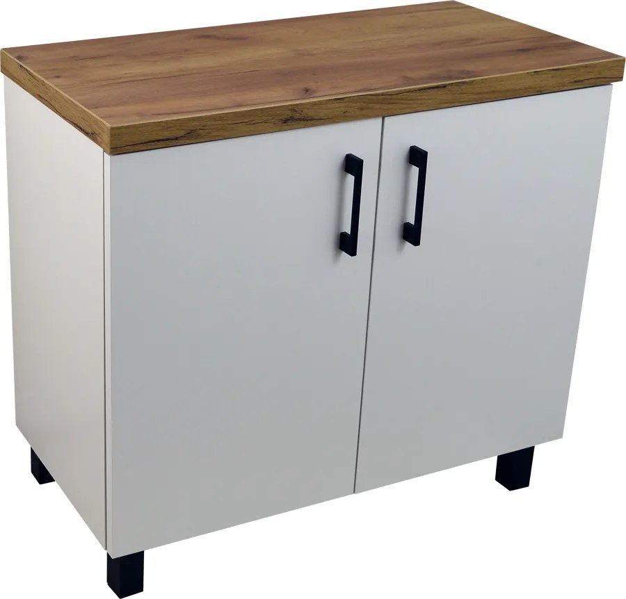 Comodo Koupelnová skříňka pod deskové umyvadlo ROSO W 80-HD - bílá/zlatý dub