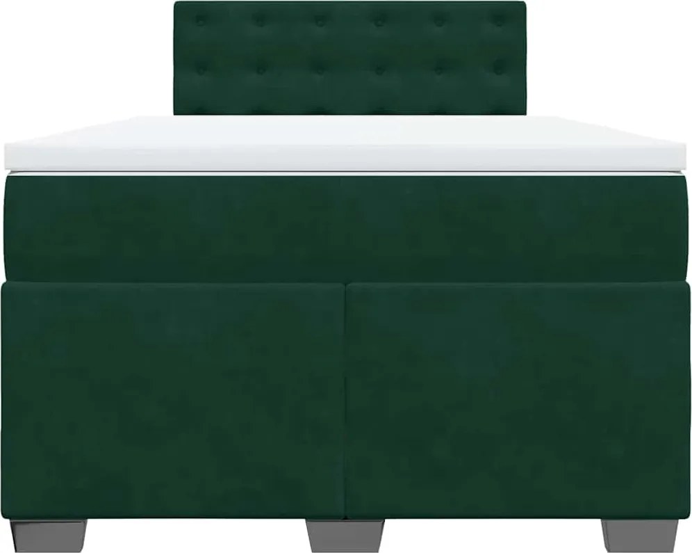 Box spring postel s matrací tmavě zelená 120x190 cm samet 3288573