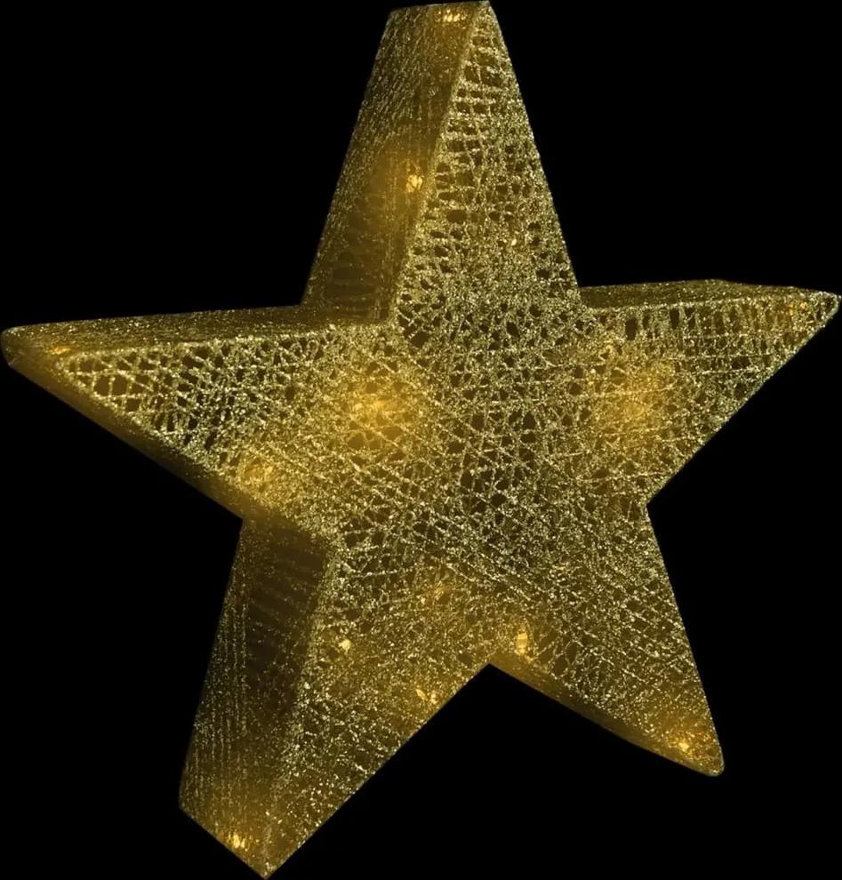 vidaXL Vánoční LED hvězdy 3 ks síťovina dovnitř i ven [329775] Barva: zlatá