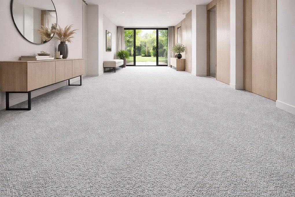 Lano, Metrážový koberec Aura 860, na míru, šíře 4m,5m, šedá, ab (mřížka), chodba / předsíň