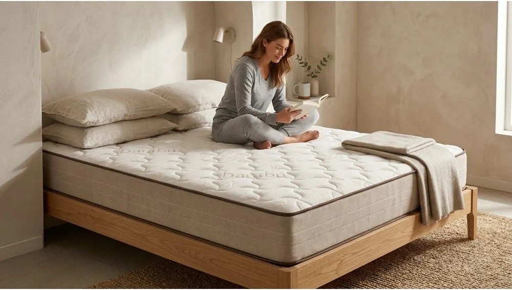 Středně tvrdá/extra tvrdá pěnová oboustranná matrace 90x200 cm Bamboo Eco Fresh – Moonia