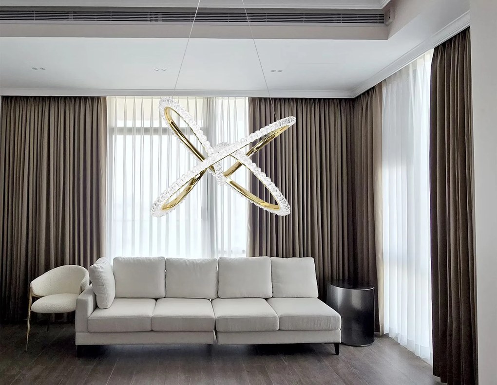 Toolight Moderní LED osvětlení Double Circle G035-CP zlaté