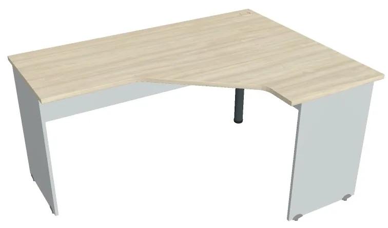 Stůl ergo levý 160*120 cm - Hobis Gate GEV 60 L Dekor stolové desky: akát, Dekor lamino podnože: šedá, Barva nohy: černá
