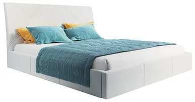 Čalouněná postel KARO rozměr 160x200 cm Bílá eko-kůže