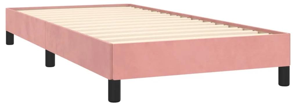 Rám postele růžový 90 x 190 cm samet