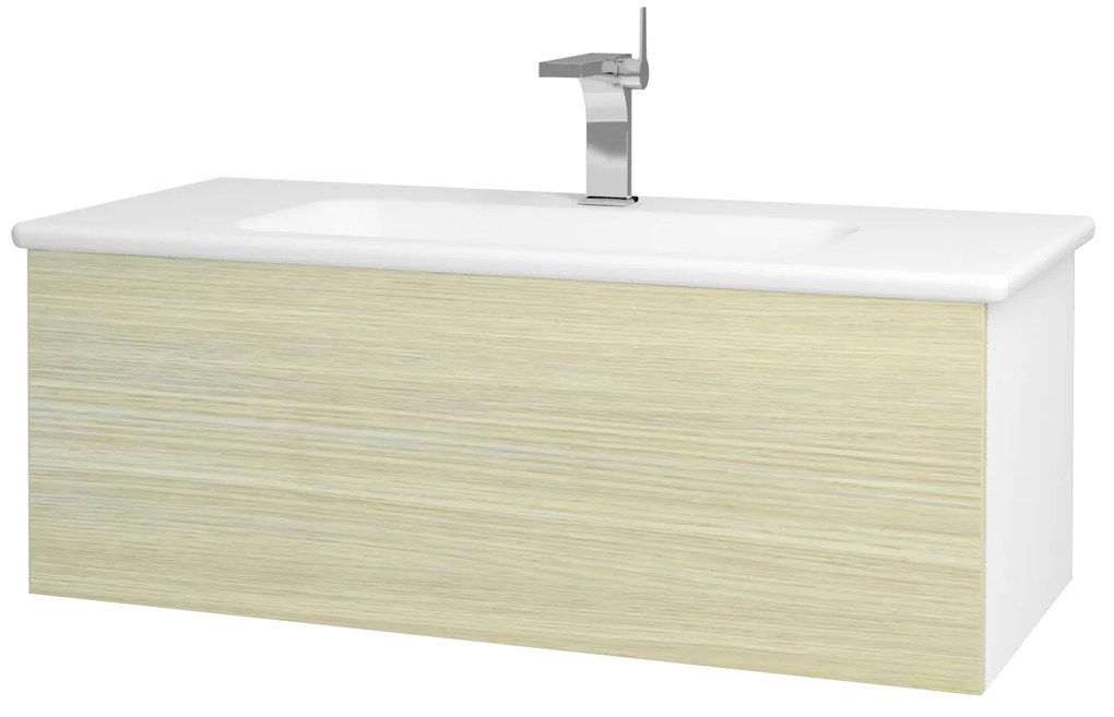 Dřevojas Koupelnová skříň VARIANTE SZZ 100 (umyvadlo Euphoria) Varianta: N01 Bílá lesk / D02 Bříza