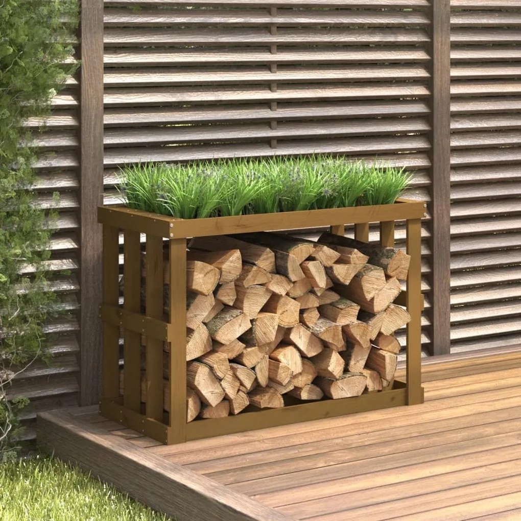 vidaXL Venkovní stojan na dřevo 108x52x74 cm masivní borovice [822631] Barva: Bílá