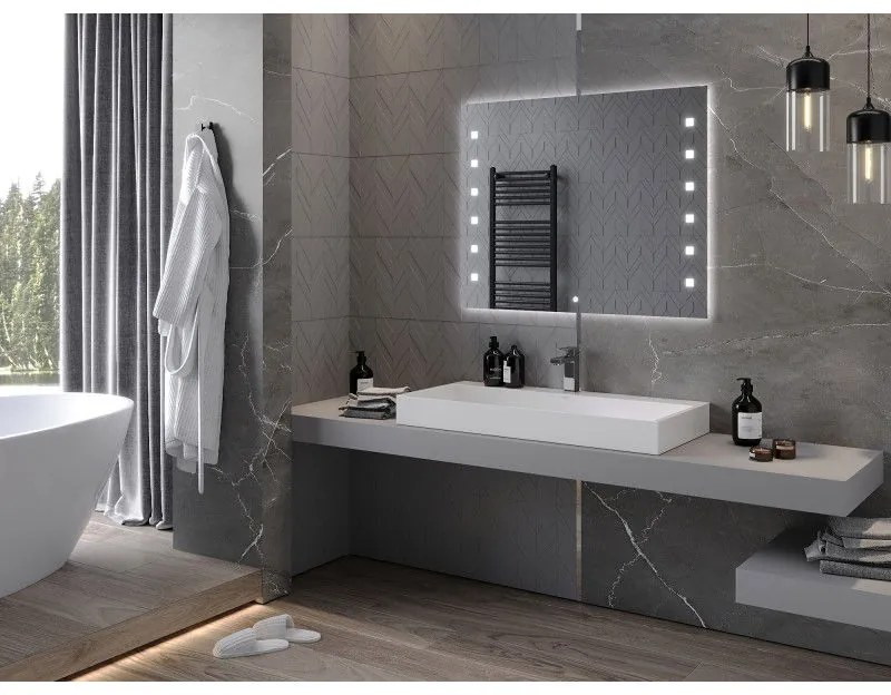 Mexen Ner, LED koupelnové zrcadlo s podsvícením 100x80 cm, 6000K, ochrana proti zamlžování, 9809-100-080-611-00