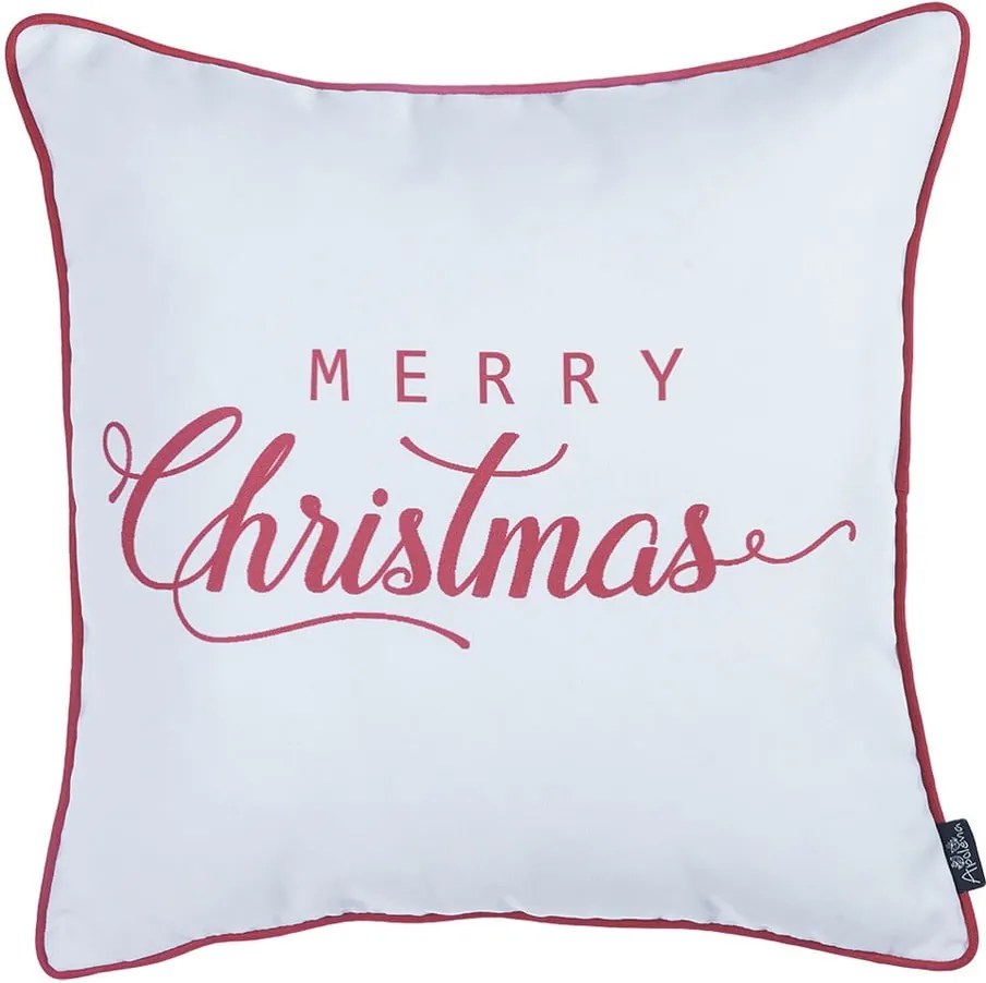 Bílo-červený vánoční povlak na polštář Mike & Co. NEW YORK Honey Merry Christmas, 45 x 45 cm