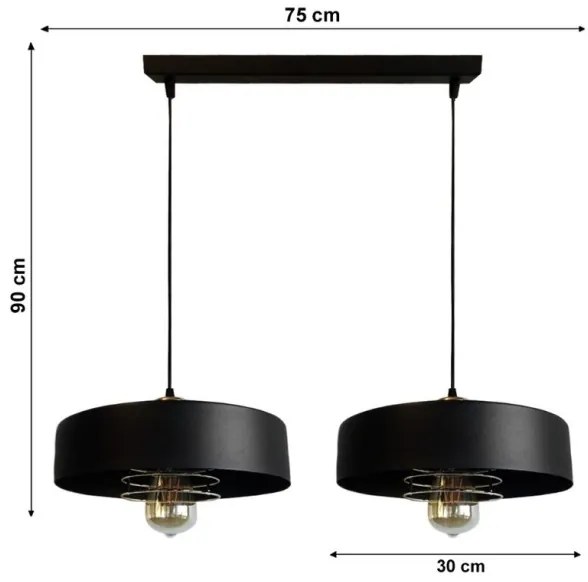 Lustr na lanku VEST 2xE27/60W/230V