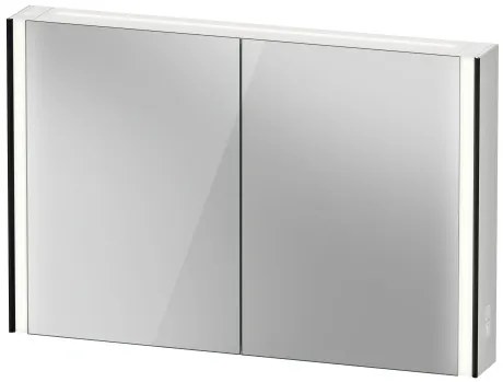 Duravit XViu - Zrcadlová skříňka s osvětlením, Icon verze, 1220x156 mm, černá matná XV71440B2B2