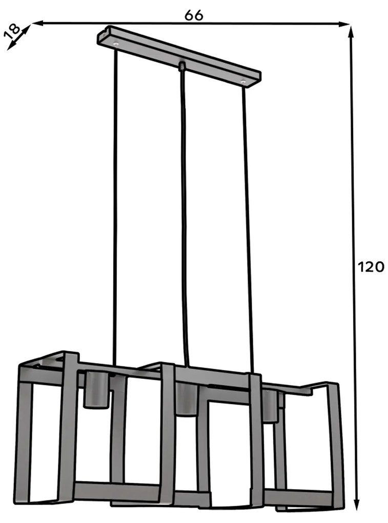 Eltap Loftové osvětlení Giorri 3 line, 66x18x120cm