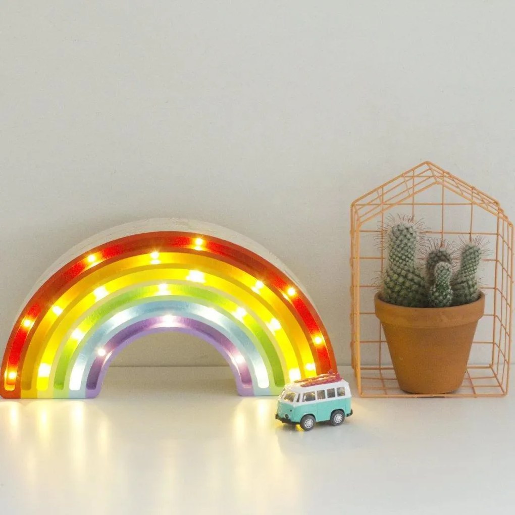 Little Lights Dětská LED lampička Rainbow Classic, multi barva, dřevo
