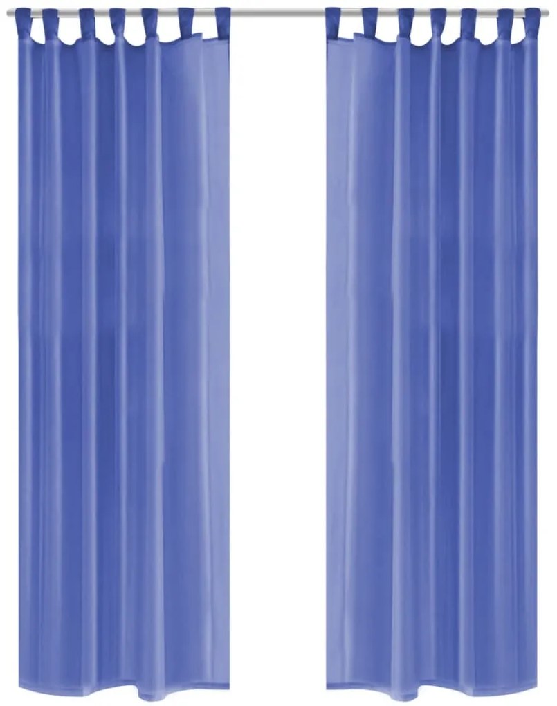 132245 vidaXL Voálové závěsy, 2 ks, 140x175 cm, královská modř