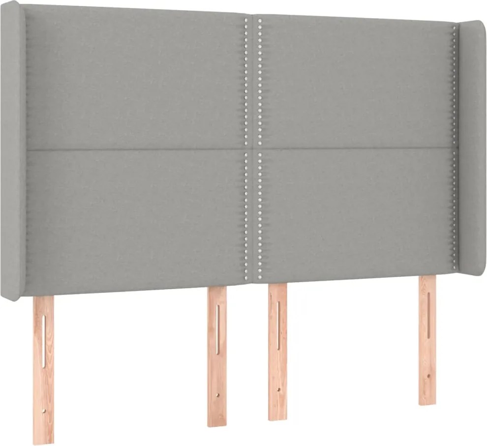 Box spring postel s matrací a LED světle šedá 140x190 cm textil 3138789