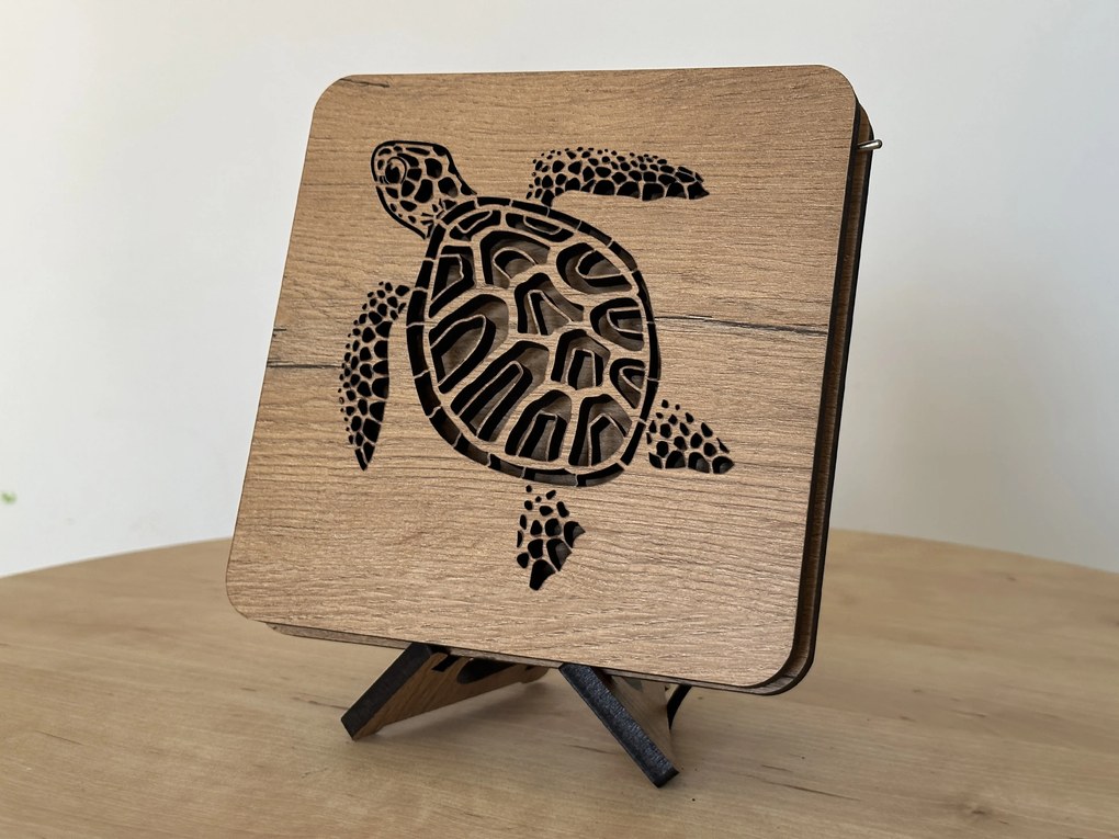 Li-Go "Želva" lampa 19x19 cm provedení povrchu: dub