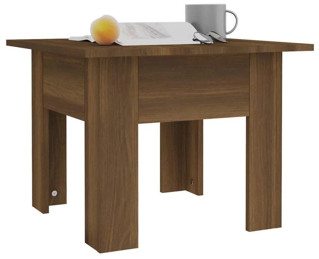 Konferenční stolek hnědý dub 55 x 55 x 42 cm dřevotříska - Default Title