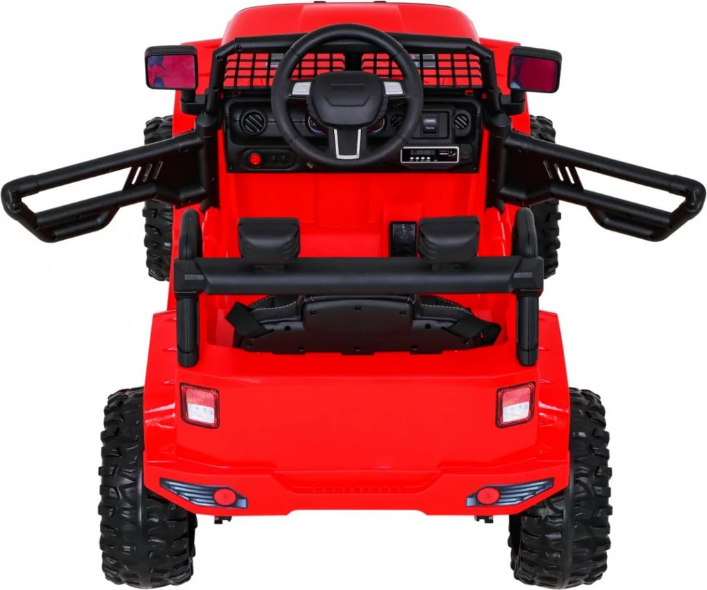Ramiz Autíčko Jeep Dark Night na baterie pro děti červené + pomalý start + EVA kola + LED audio