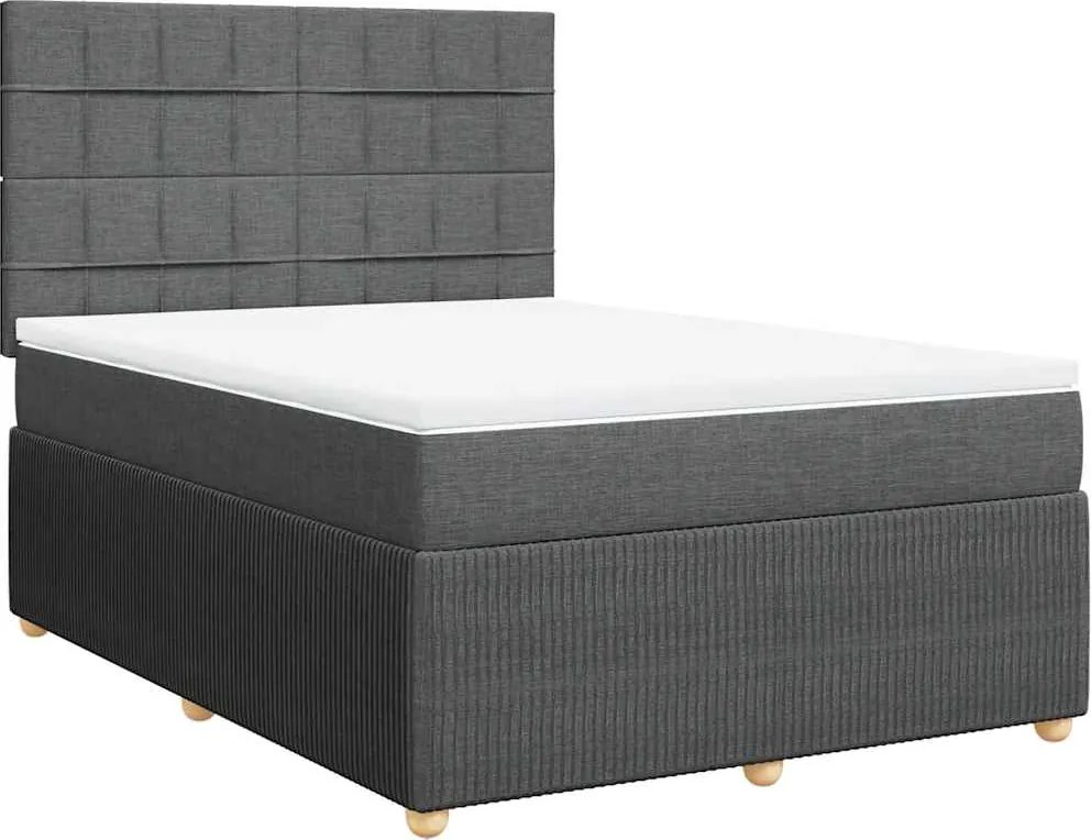 Box spring postel s matrací tmavě šedý 140 x 190 cm textil 3292052