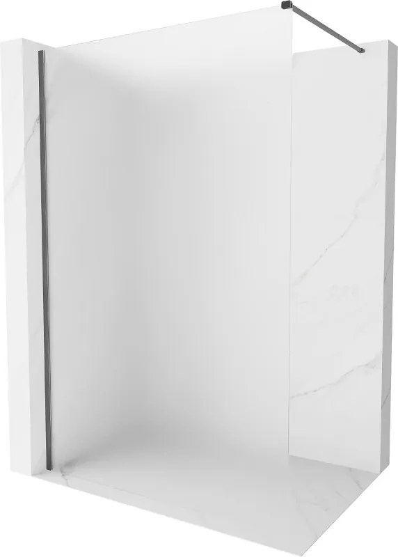 Mexen, Mexen Kioto-X sprchová stěna 110 x 200 cm, 10 mm matná, pistolově šedá kartáčovaná - 800-110-101-66-30-X
