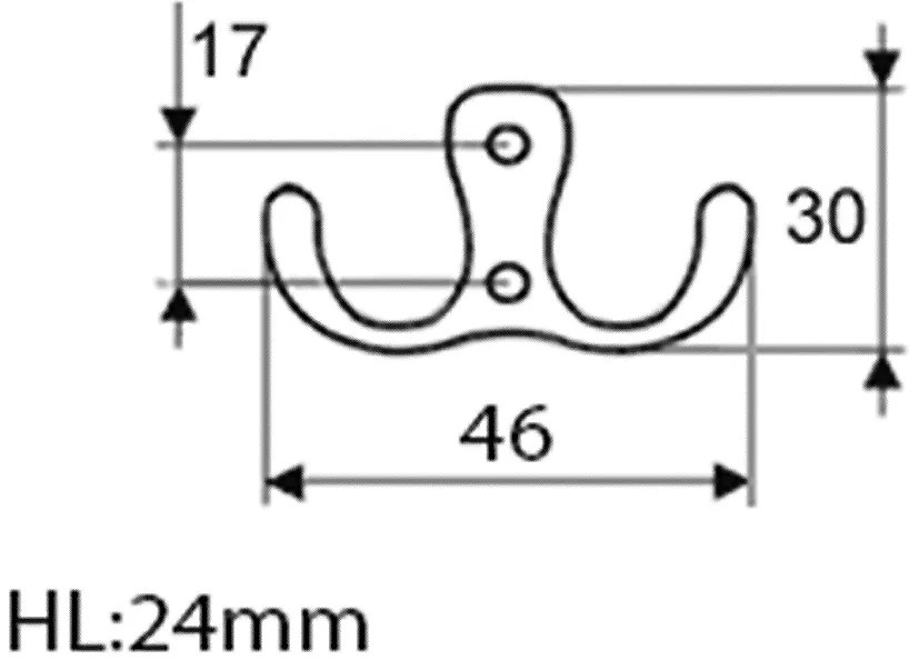 Aqualine Aqualine, Dvojitý háček, černá mat, 10086B